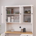 71 in Freestanding Kitchen Pantry with Microwave Countertop, White MDF ...