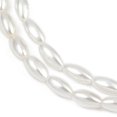 2Strand Electroplated Shell Pearl Beads Strands Rice Polished White ...