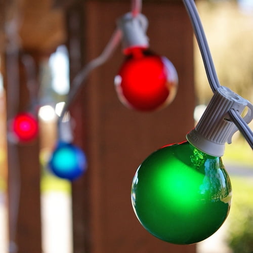 Outdoor String Lights Globe String Lights 2 Inch E12 Bulbs 25 Foot ...