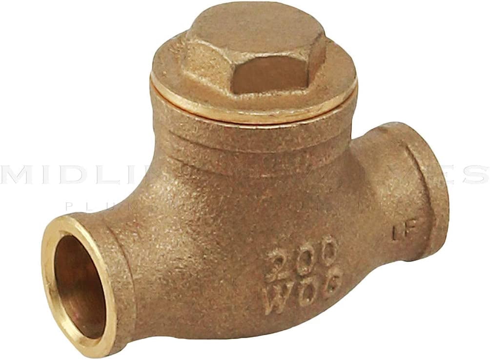 Midline Valve 432D234 Swing Check Valve, Backflow Prevention, Lead Free ...
