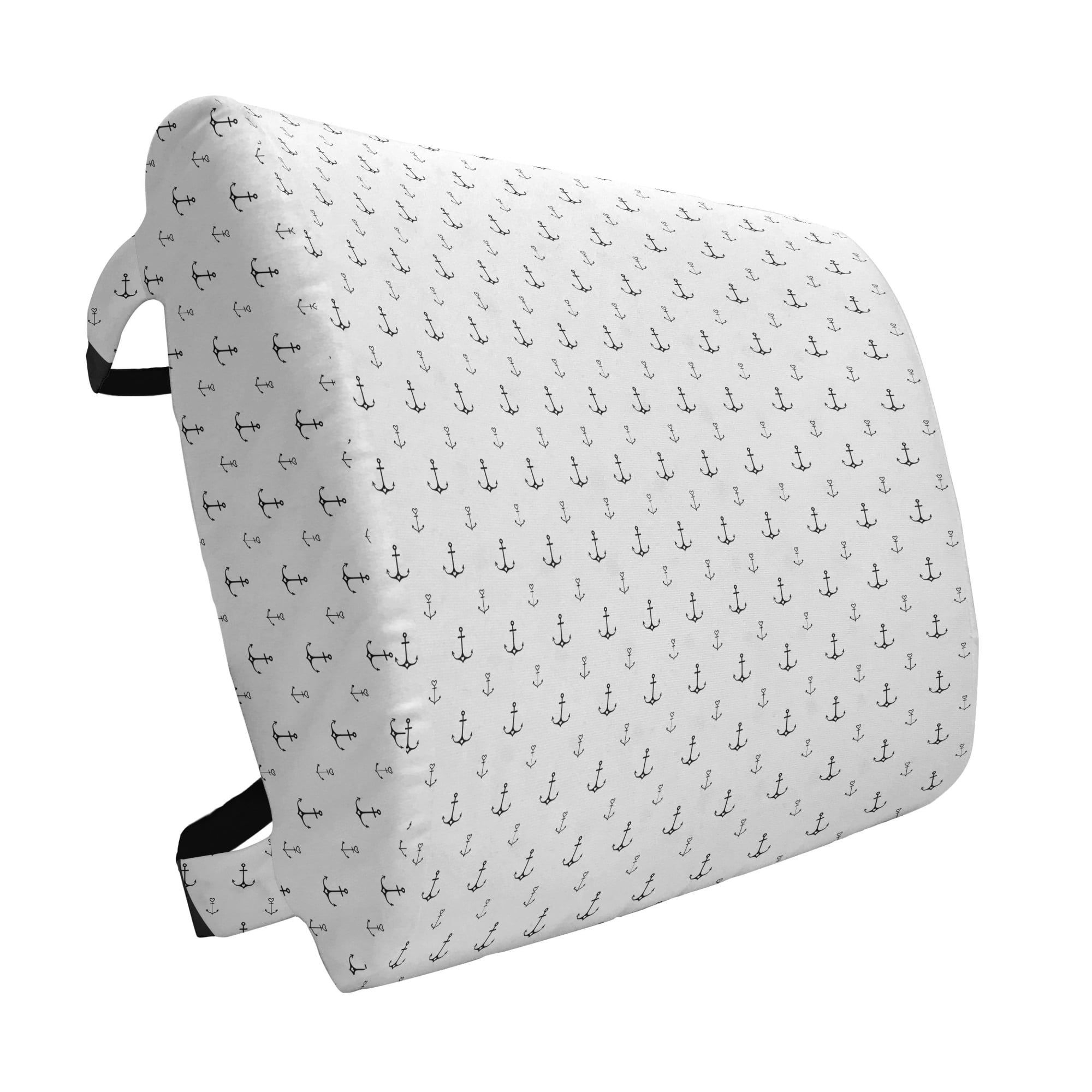 Anchor Lumbar Pillow, Hand Drawn Nautical Pattern with Heart Motifs ...