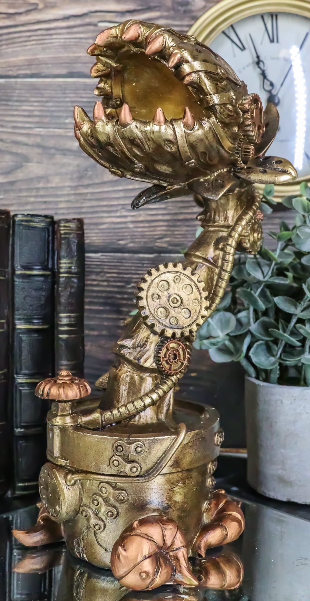 Geared Clockwork Vintage Steampunk Cyborg Venus Flytrap Plant In Pot ...
