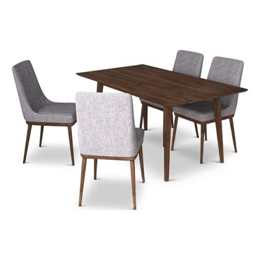 Eris Modern Solid Wood Walnut Dining Room & Kitchen Table and Chairs ...