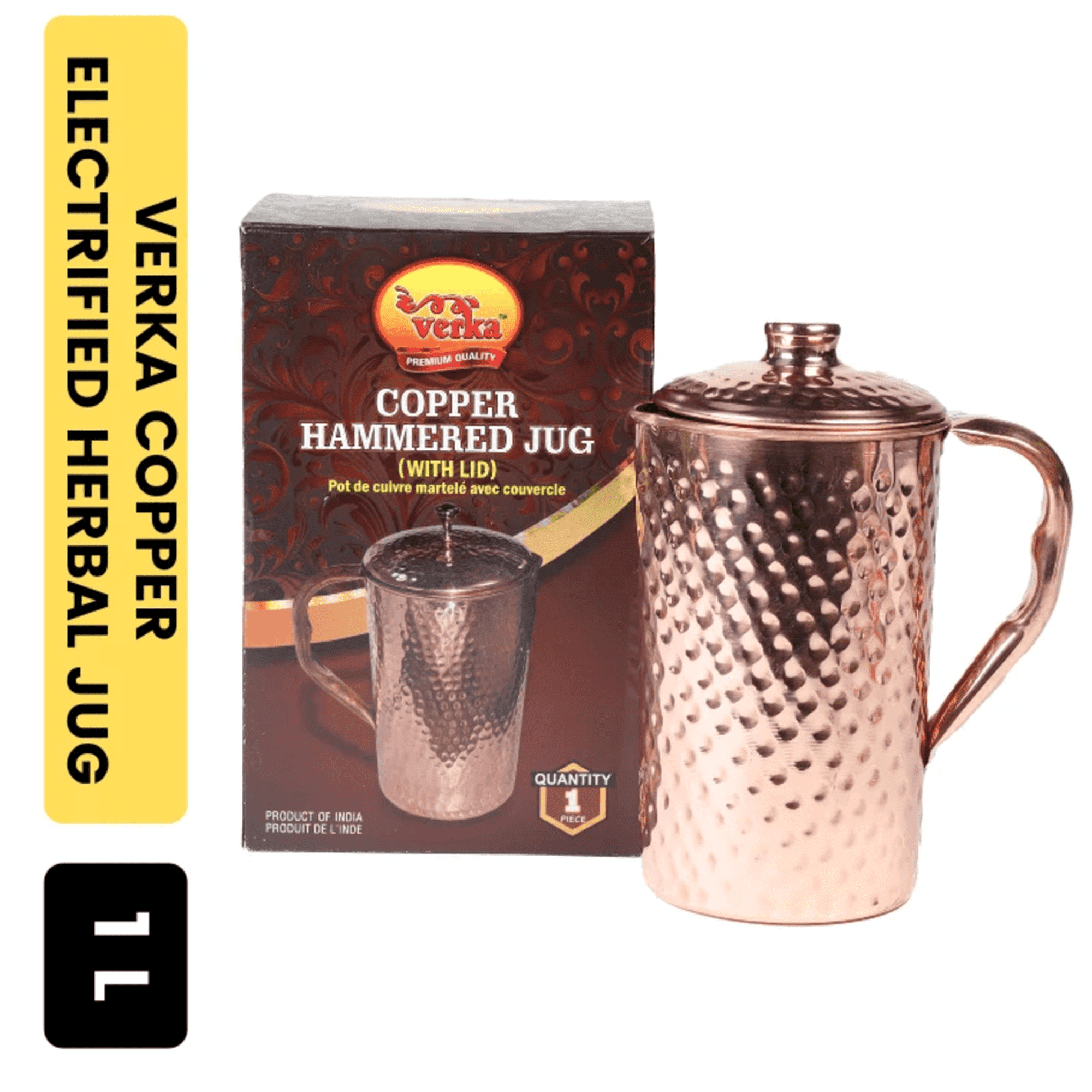 Click here for Verka Copper Hammered Jug (1l) With Lid prices