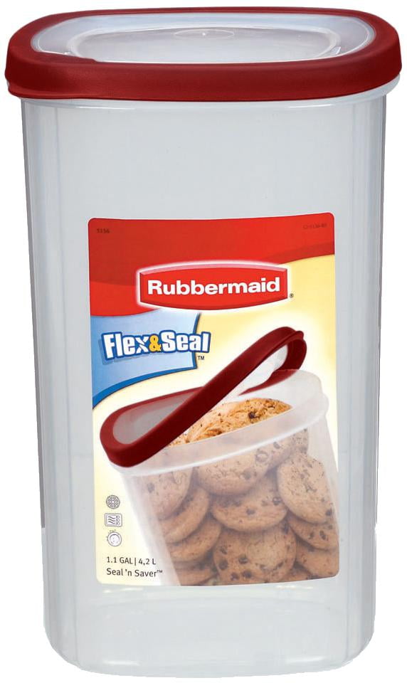 Rubbermaid 1777194 Flex & Seal Food Canister 1.1Gallon Red> - Walmart.com