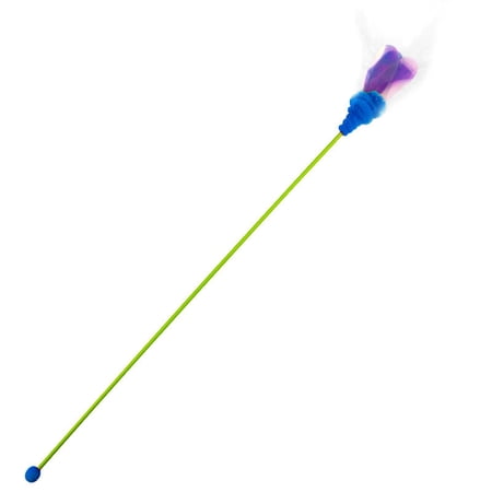 Cat Interactive Toys Teaser Pole Toy With Feather Teasing Wand For ...