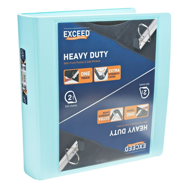 Exceed 3-Ring Heavy Duty Binder, 2” Jade, Slant Ring - Walmart.com ...