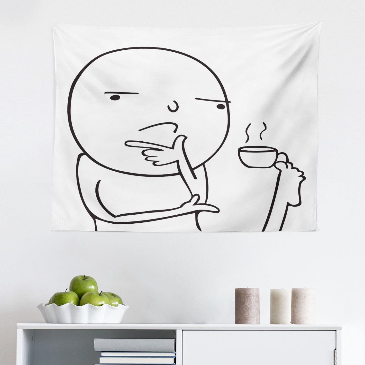 Humor Tapestry, Weird Guy Meme Face Character Barfing Food Scene Troll ...