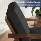 BELLEZE Mid Century Accent Chair, Retro Wooden Frame Denim Arm Chairs ...