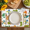 Cartoon Dinosaurs Placemats Set of 12, Funny Dino Cute Boys Girls ...