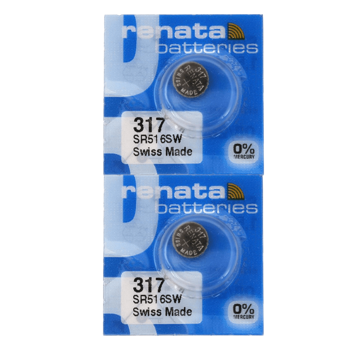 Renata 317 SR516SW Batteries - 1.55V Silver Oxide 317 Watch Battery (2 ...