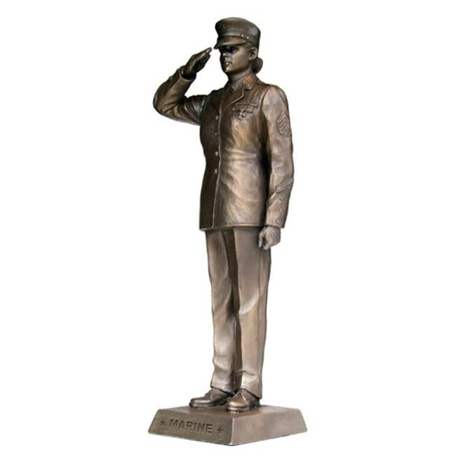 Khaki Army USA KA307 12 in. Bronze Cold Cast Resin Marine Female Salute ...