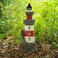 Teamson Home Outdoor Solar Light House Fountain with Rotating LED Light ...