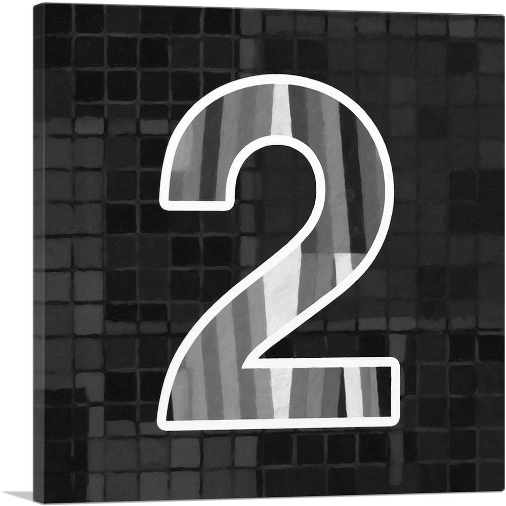 ARTCANVAS Modern Black White Alphabet Number 2 Two Numeral Canvas Art ...