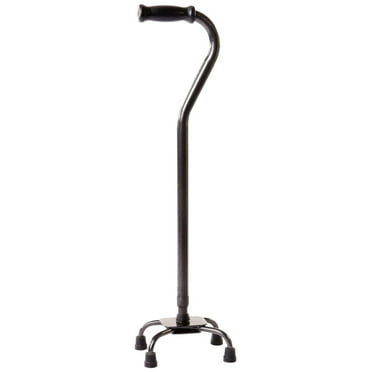Hugo Adjustable Four Point Aluminum Walking Quad Cane, Ebony, Large ...