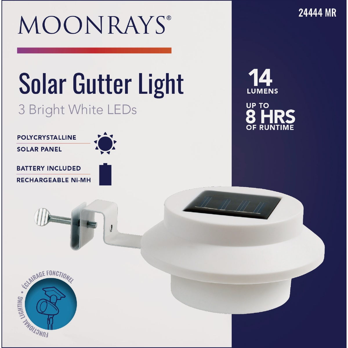Moonrays 14-Lumen LED White Solar Gutter Light 24444 - Walmart.com