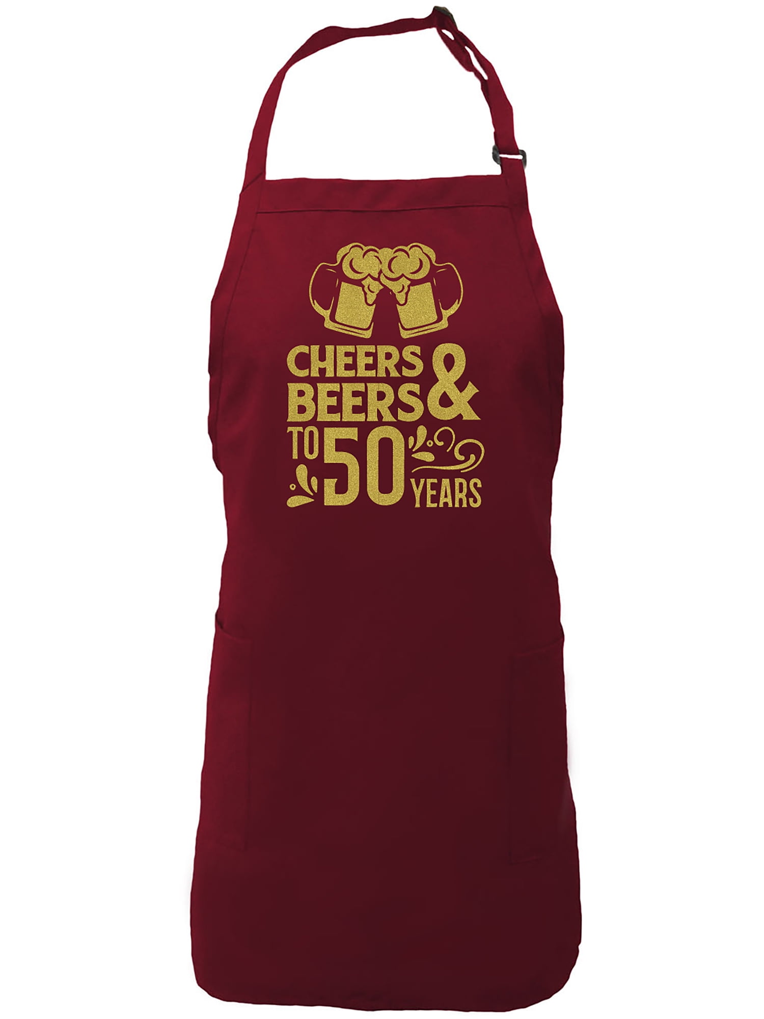 Cheers & Beers To 50 Years Apron with 2 patch pockets - Walmart.com