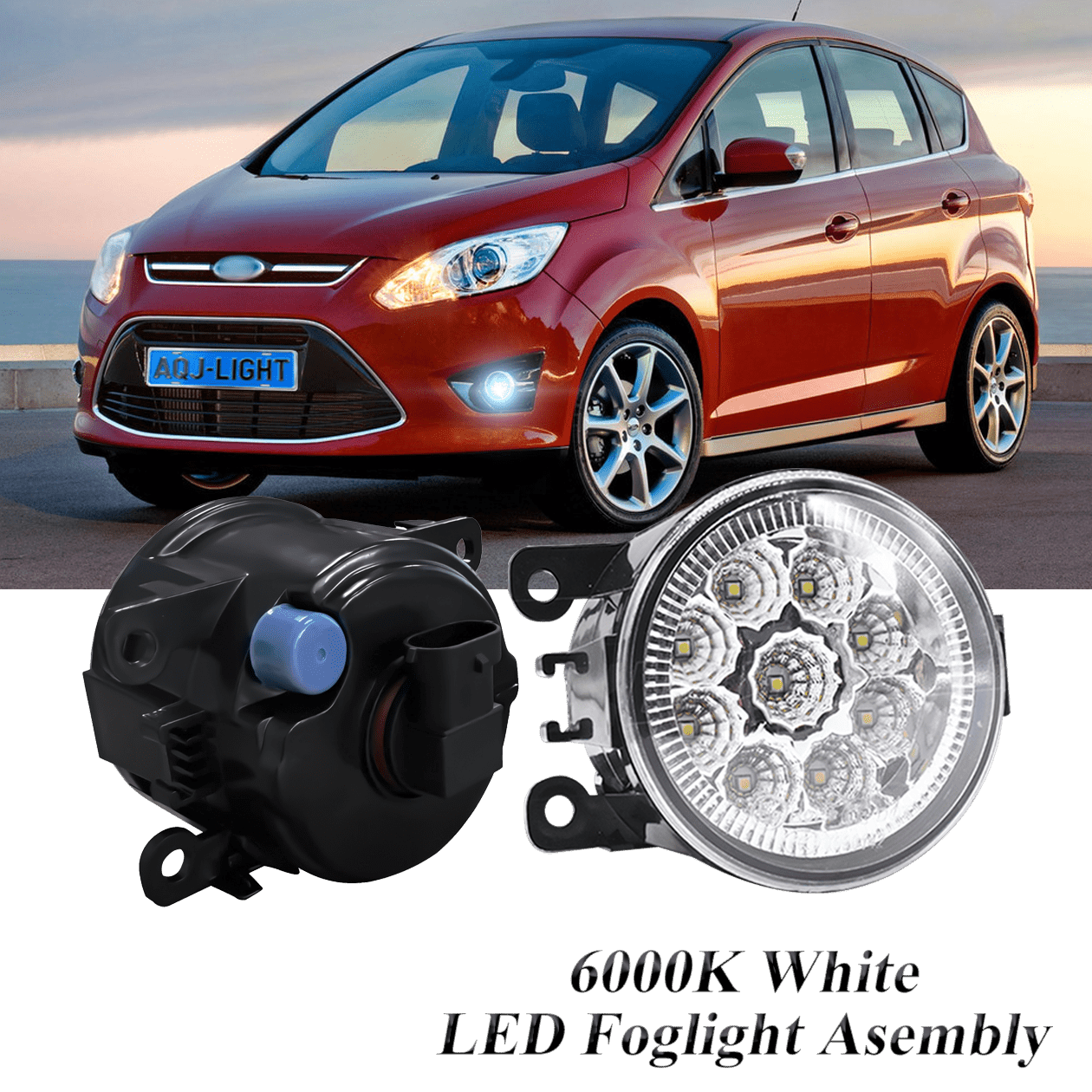 Click here for Aqj Pair Round Led Fog Lights For Ford C-Max 2013-... prices