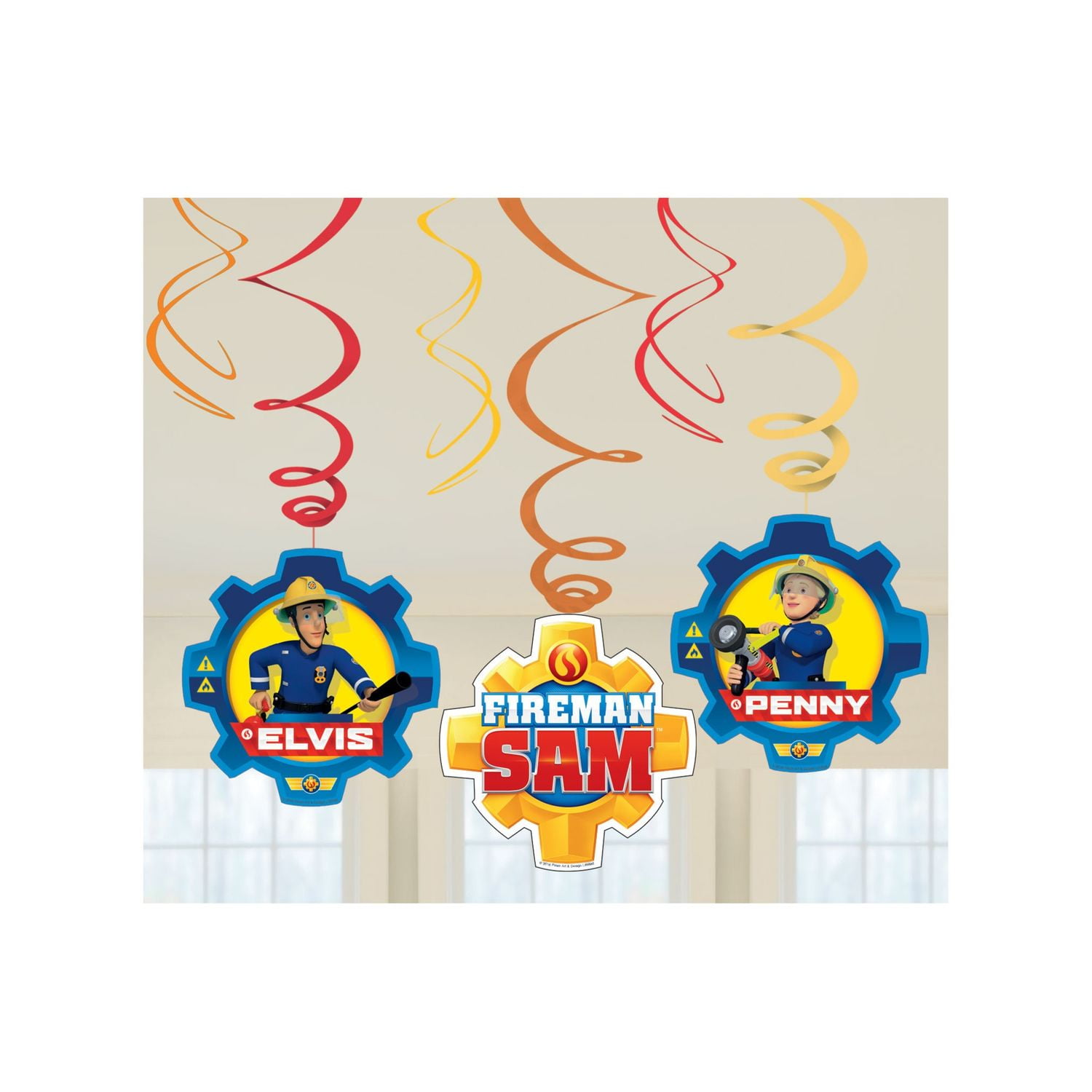 Click here for Fireman Sam Swirl Streamers (Pack Of 6) One Size prices