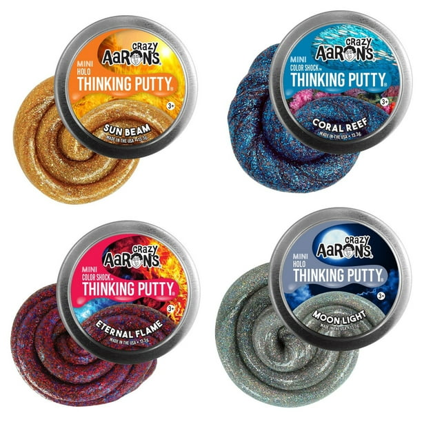 Crazy Aaron's Thinking Putty Color Shock & Holo Mini Tins (.47oz Each ...