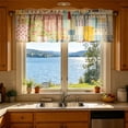 2D Printed Kitchen Short Curtain, Washable Waterproof Half Window Drape ...