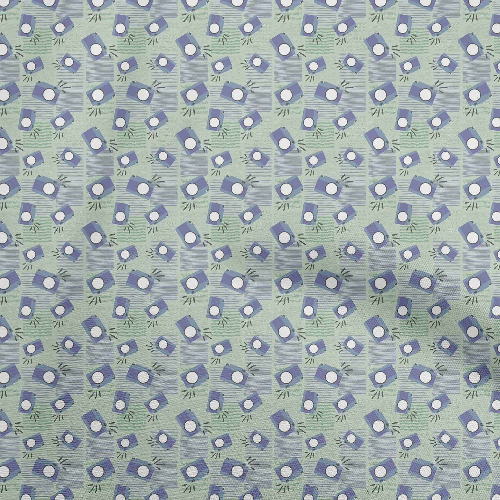 oneOone Cotton Poplin Light Green Fabric Travel Sewing Material Print ...