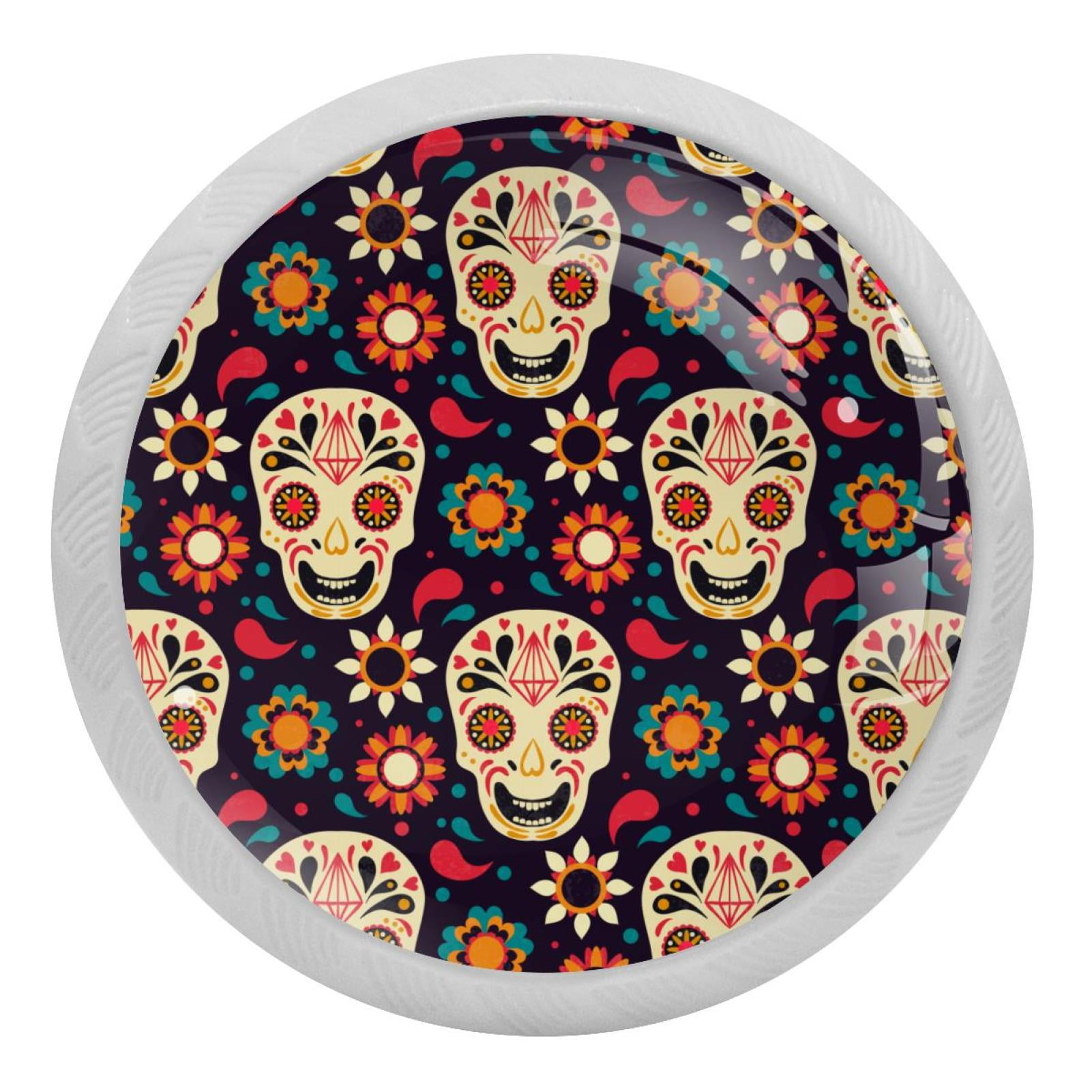 4PCS Round Skull Cabinet Fluorescence Knob Glowing in the Dark ...