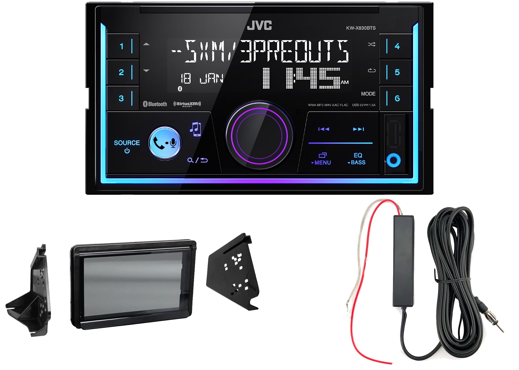 Powersport Audio: JVC 2-DIN USB Bluetooth Digital Media Receiver, Metra Double-DIN Radio Splash ...