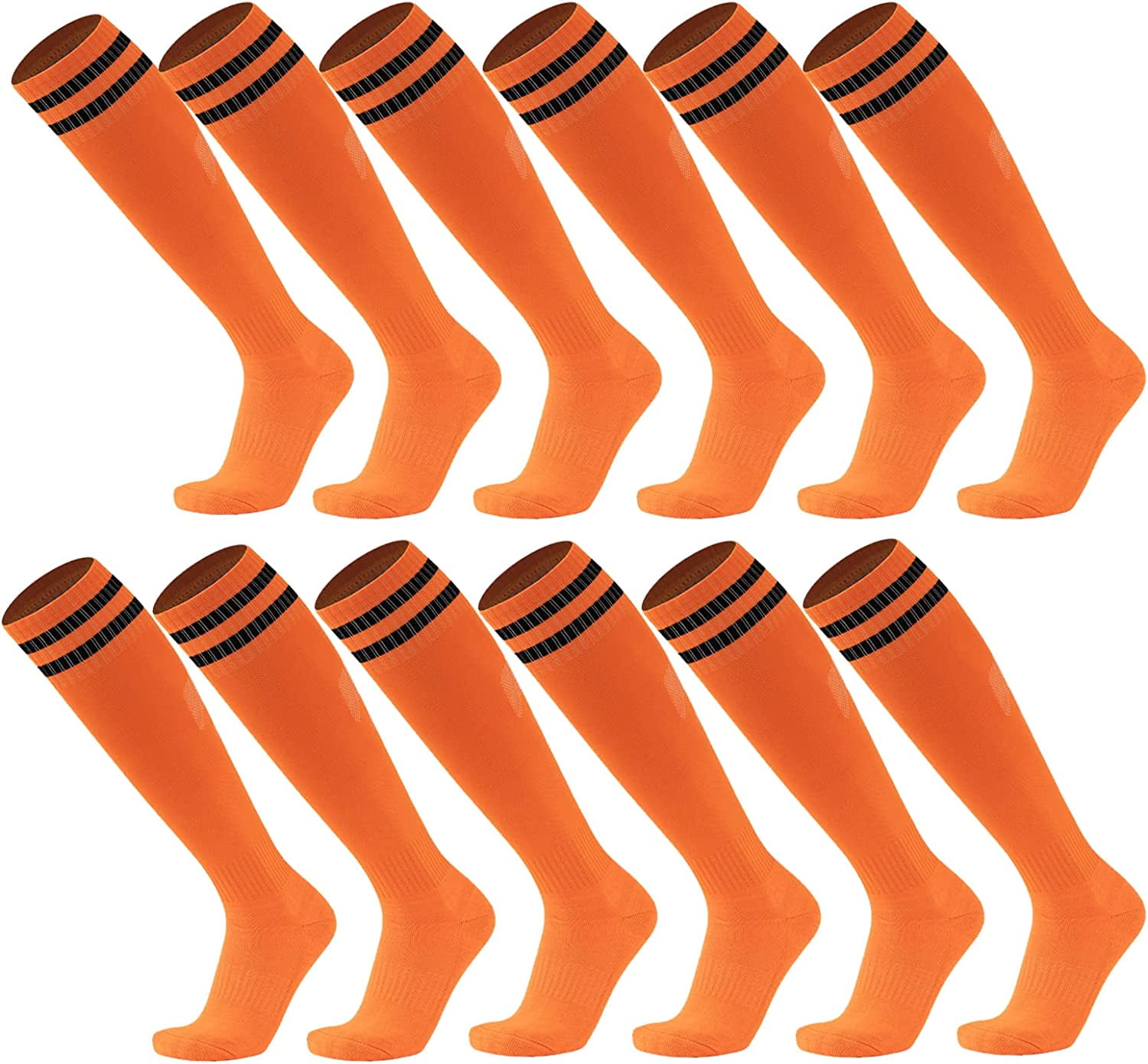 Ultrafun 6 Pairs Soccer Socks Color Stretchy Compression Knee High Tube ...