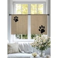 Black Dog Paws Prints Chiffon Sheer Curtains 45 Inches Long Farm Animal ...