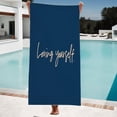 Elegant Dark Blue Cursive ' Loving Yourself ' Beach Towel - Soft ...