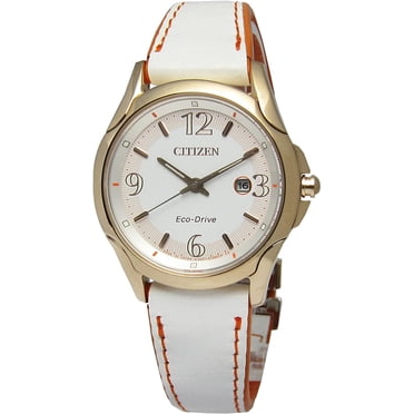 Free Shipping! Citizen Women's Eco-Drive White Leather Strap Watch ...