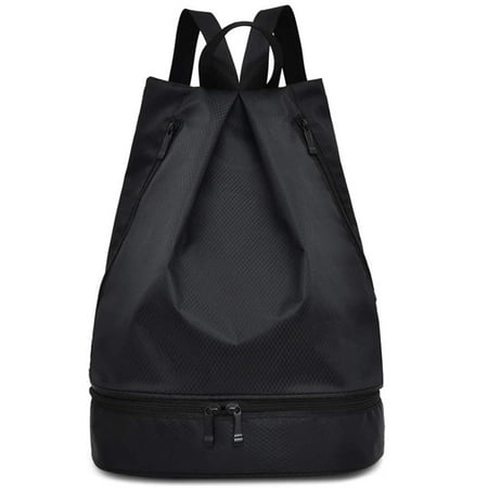Drawstring Backpack String Bag Waterproof With Shoes Compartment, Wet ...