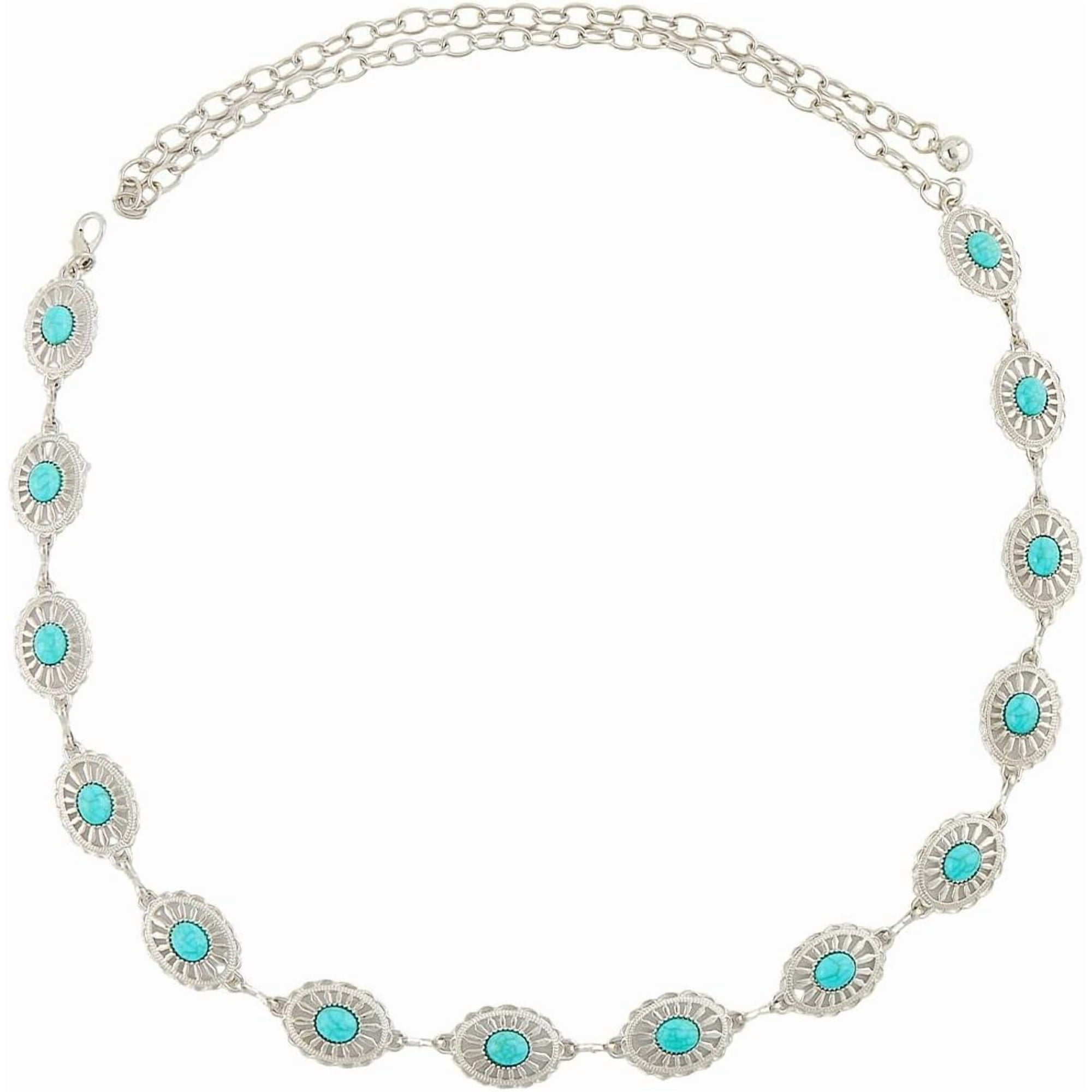 Click here for Nobrand Turquoise Waist Chain Western Cowgirl Meta... prices