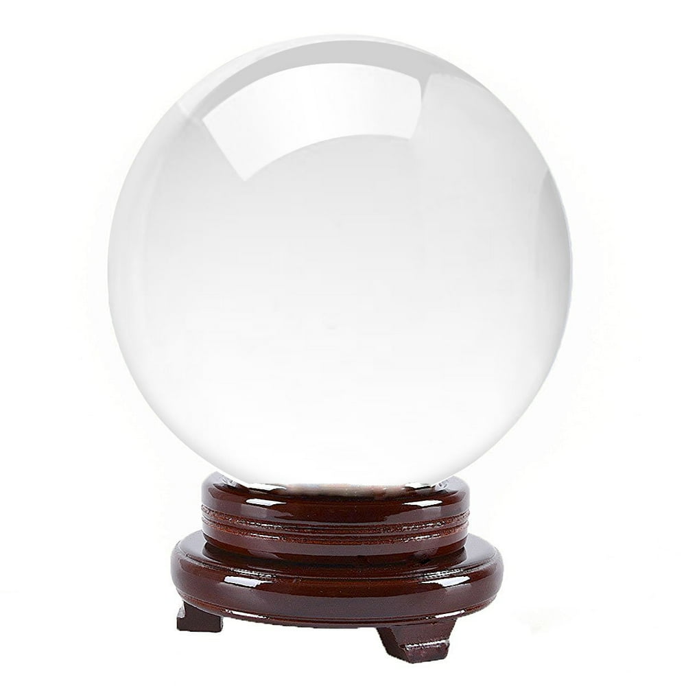 Amlong Crystal 8" (200mm) Crystal Ball with Wood Stand - Walmart.com ...