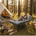 10-Leg Folding Camping Cot with Removable Thick Quilted Mattress ...