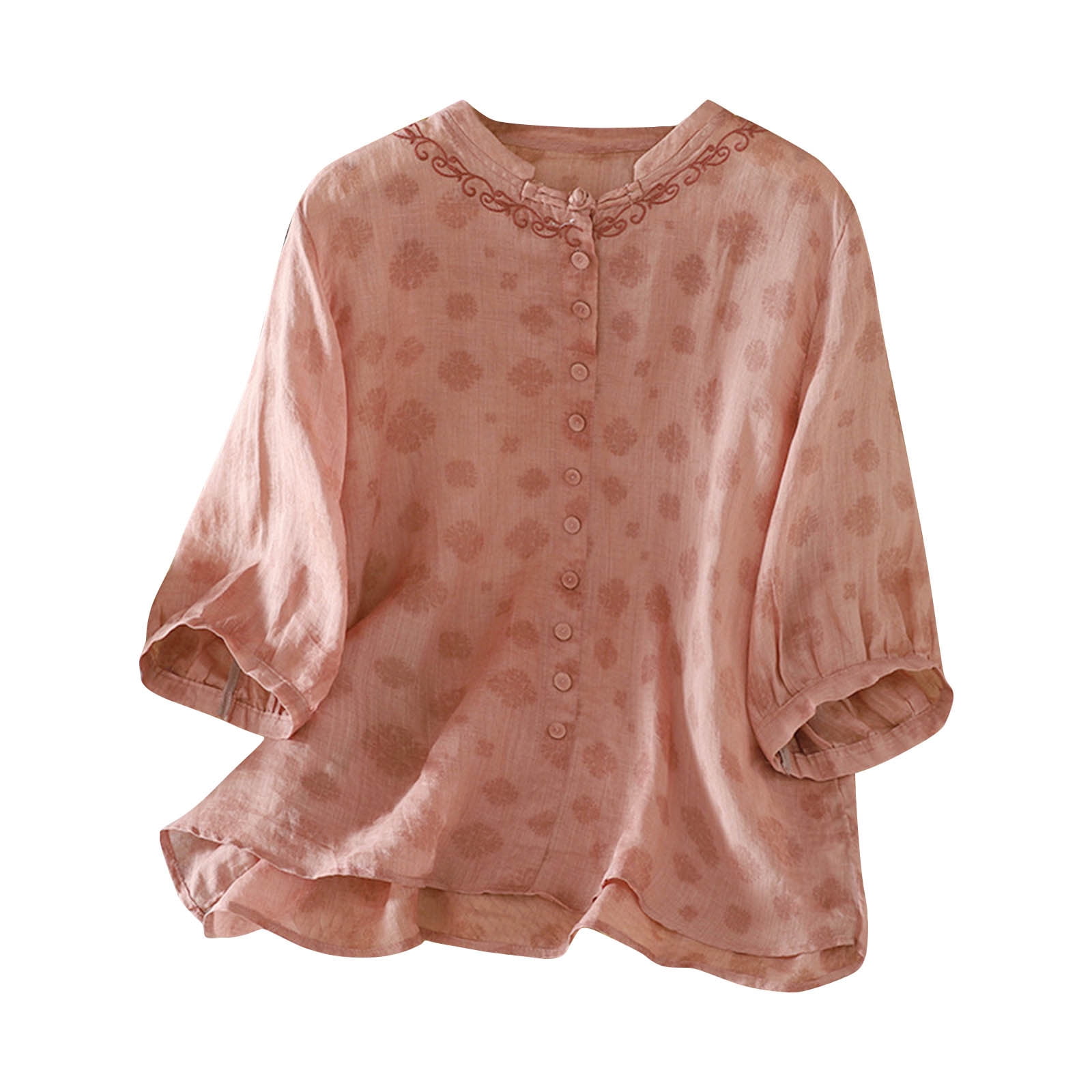 Click here for Mgmyaa Womens 3/4 Sleeve Mandarin Collar Blouse Bu... prices