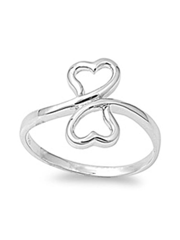 Infinity Love Heart Purity Promise Ring .925 Sterling Silver Band ...