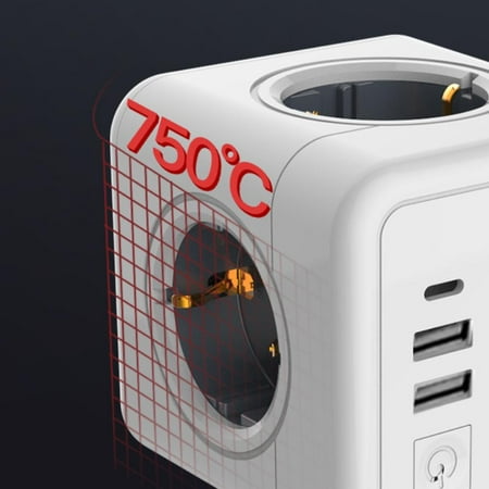 Cube Extension Lead Portable Power Strip with 2 USB Extension Slots ...