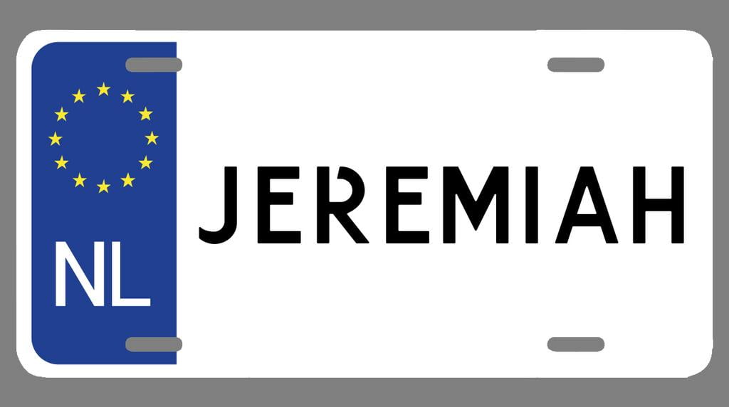 Jeremiah Name Euro Style License Plate Tag Vanity Novelty Metal | UV ...