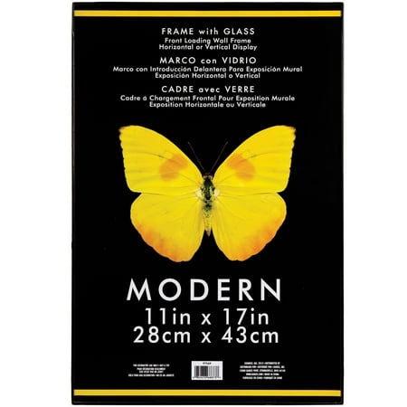 Frame: Modern, Plastic and Glass, Black, 11 x 17 inches - Walmart.com ...