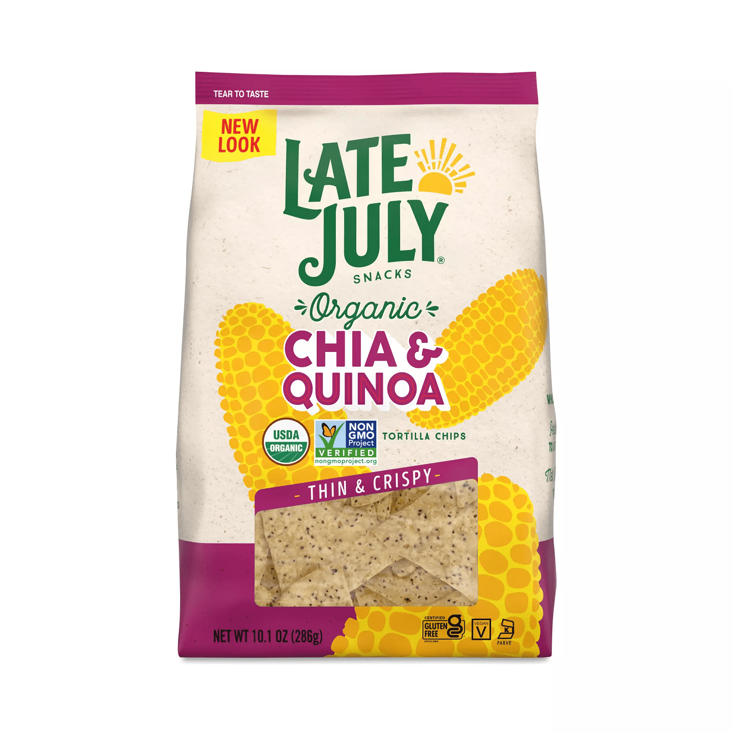 Late July Organic Chia & Quinoa Tortilla Chips, Non GMO, 3-Pack 10.1 oz ...