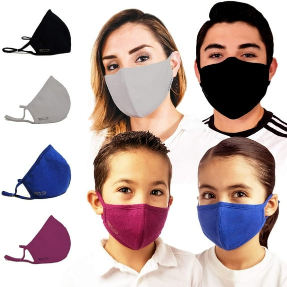 Face Mask with Built-In Protection Filters: Washable, Reusable & Size ...