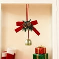 Christmas Bell Ornament Velvet Bow Artificial Pinecone Hanging Decor ...
