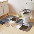 Abstract Color Stitching Bathroom Rugs Set Watercolor Graffiti Art Non ...