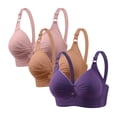 CFLVAEK 3 Piece Bras for Women Plus Size Push Up Everyday Bra for Older ...