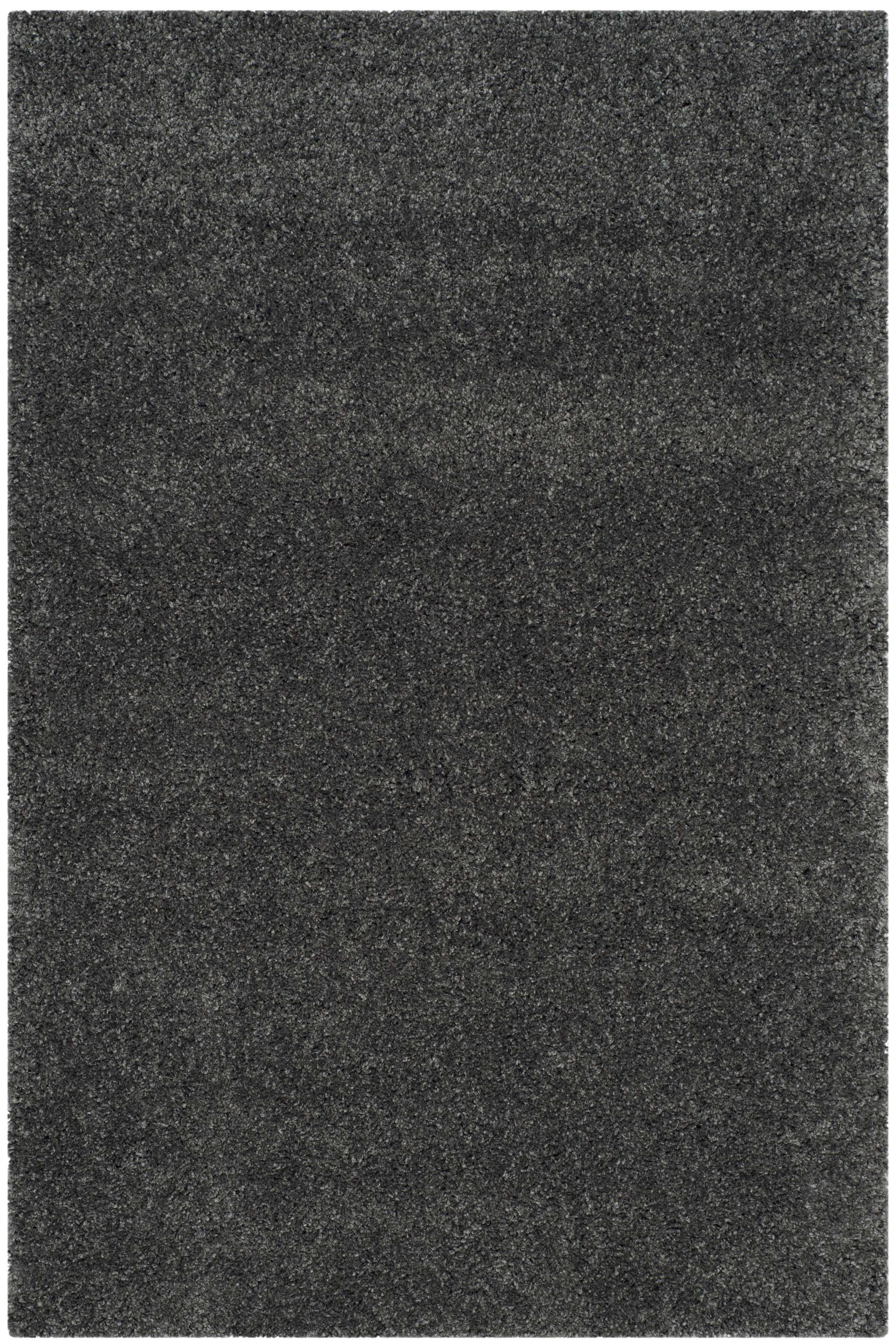 Santa Monica Shag Dark Grey Round Rug-Color:Dark Grey,Shape:Small ...