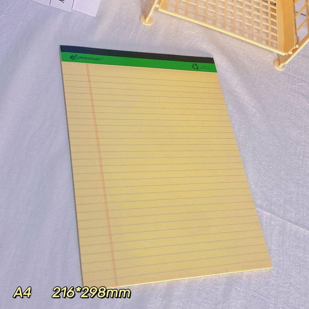 KUIZAP Legal Pads Wide Ruled 4 Pack, Lined Note Pads Canany Yellow ...