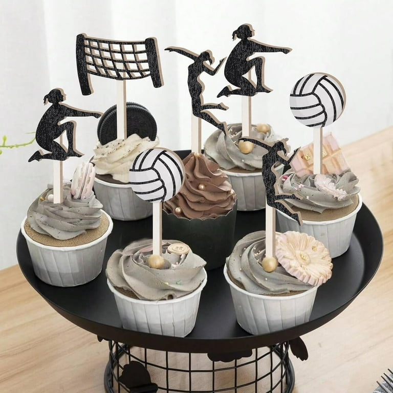 Volleyball Cake Toppers Party Basketbal Happy Birthday Cake Topper,