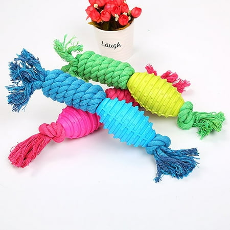 Factory Sale! Cotton Rope Dog Toy Pet Molar Bite Candy Color Hand-Woven ...